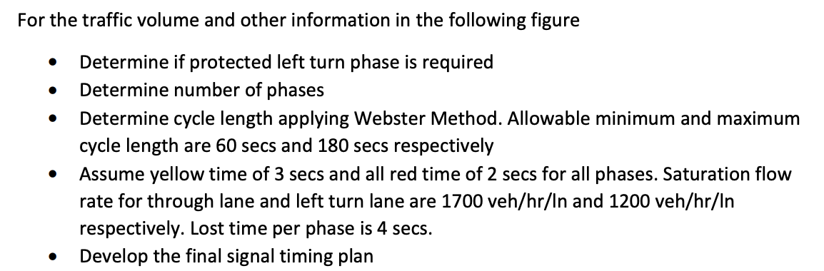 Solved For the traffic volume and other information in the | Chegg.com