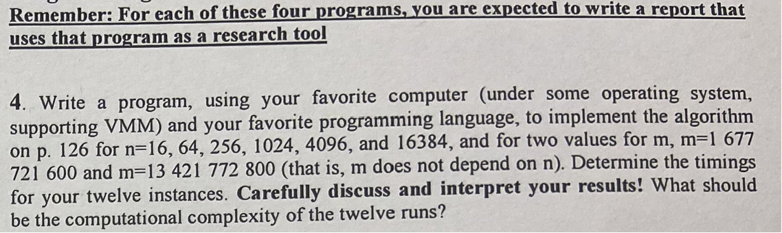 Solved Remember: For each of these four programs, you are | Chegg.com