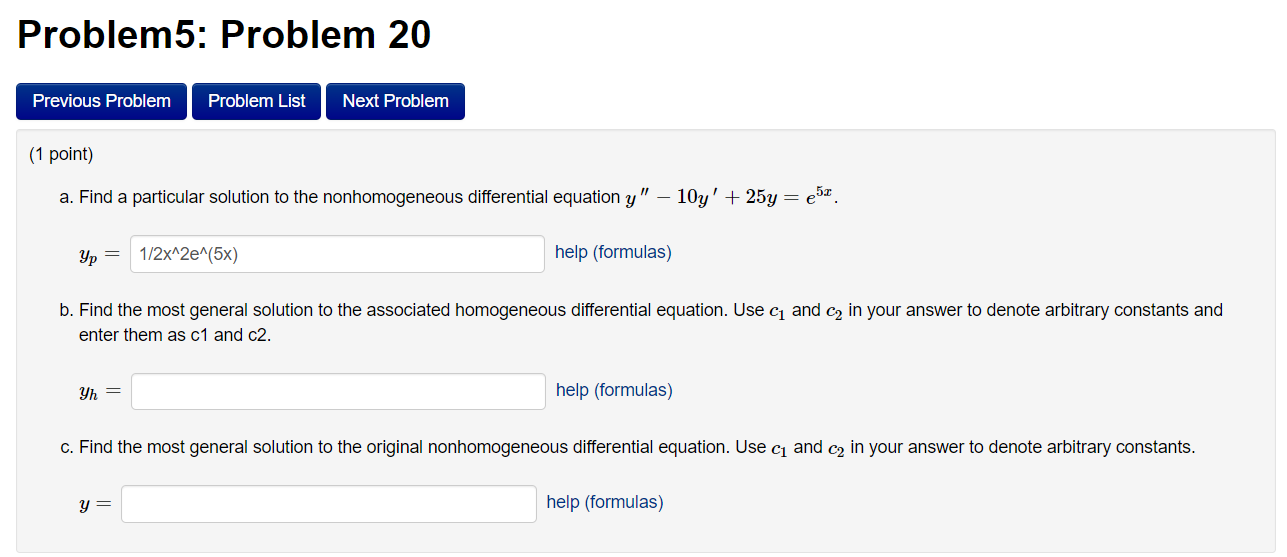 Solved Problem5: Problem 20 Previous Problem Problem List | Chegg.com Solved Problem5: Problem 20 Previous Problem Problem List | Chegg.com