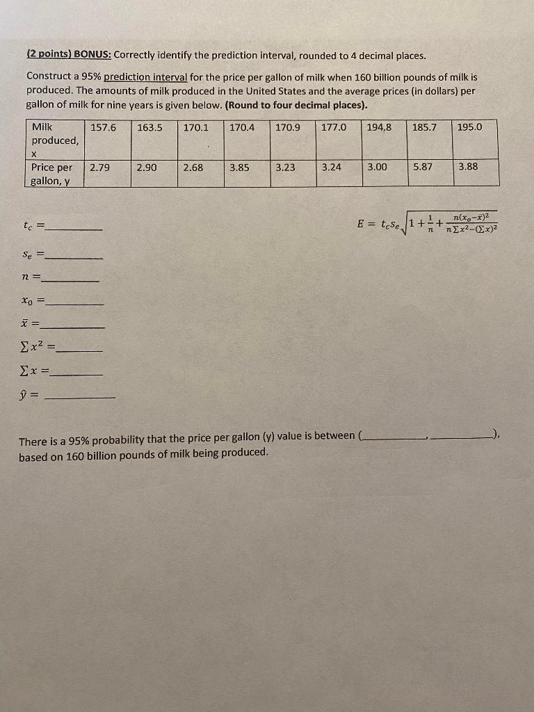 Solved (2 points) BONUS: Correctly identify the prediction | Chegg.com