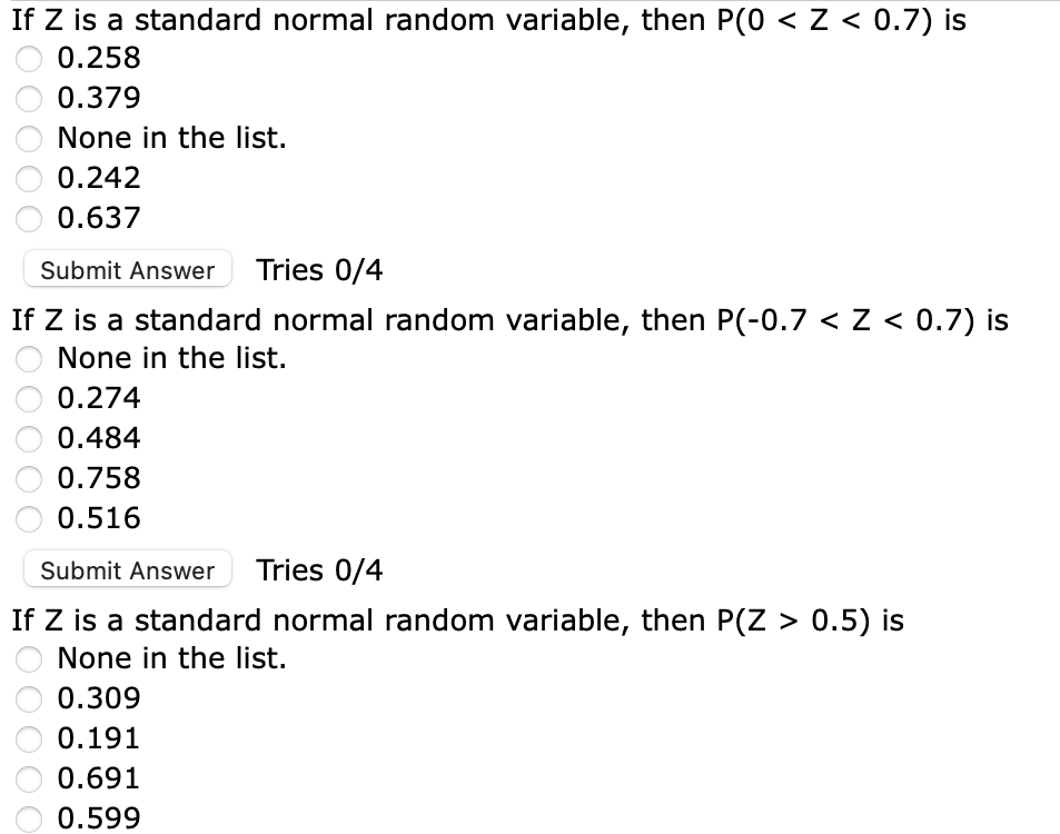 Solved If Z Is A Standard Normal Random Variable Then