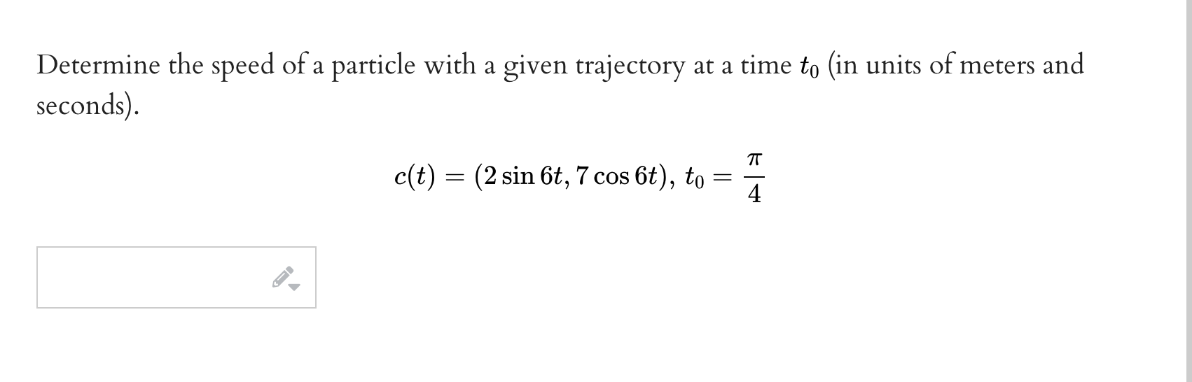 Solved Determine the speed of a particle with a given | Chegg.com