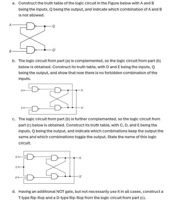 Solved a. ﻿Construct the truth table of the logic circuit in | Chegg.com