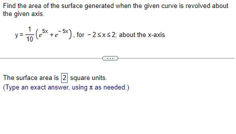 Solved Find the area of the surface generated when the given | Chegg.com