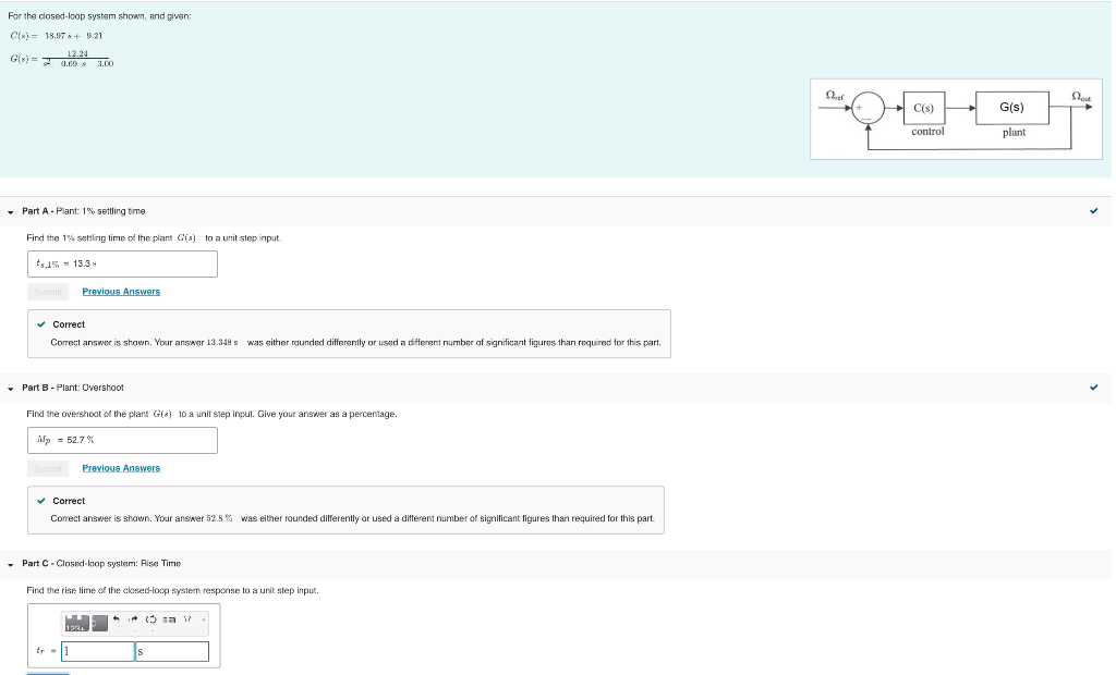 Solved For the closed-loop system shown, and given: Cix) = | Chegg.com