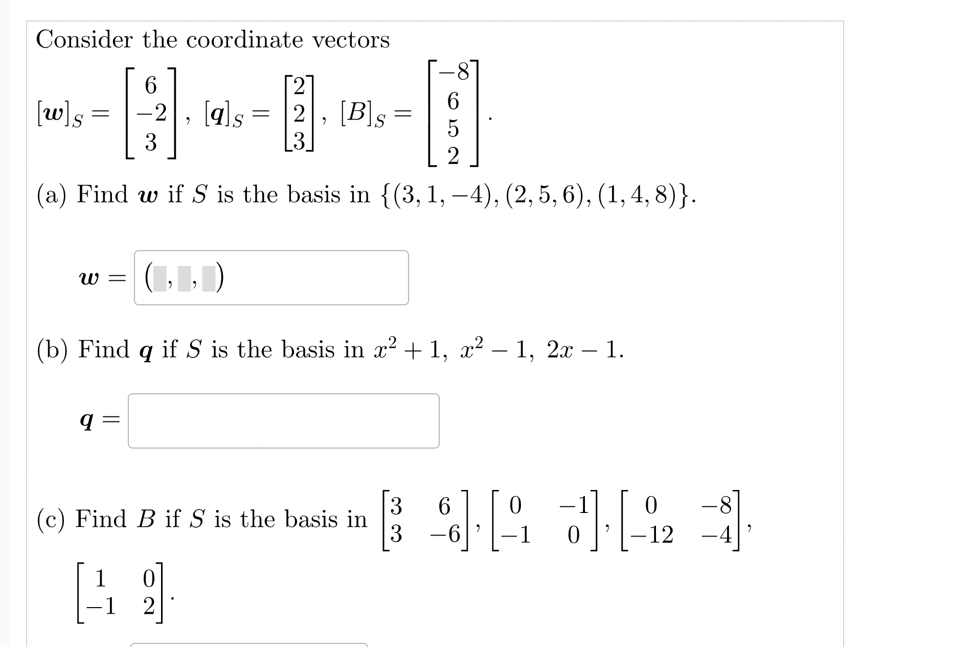 Solved Consider the coordinate | Chegg.com