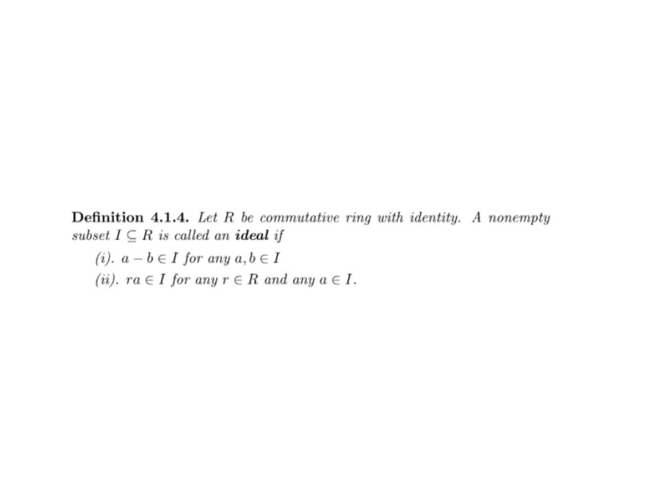 Solved Definition 4.1.4. Let R be commutative ring with | Chegg.com