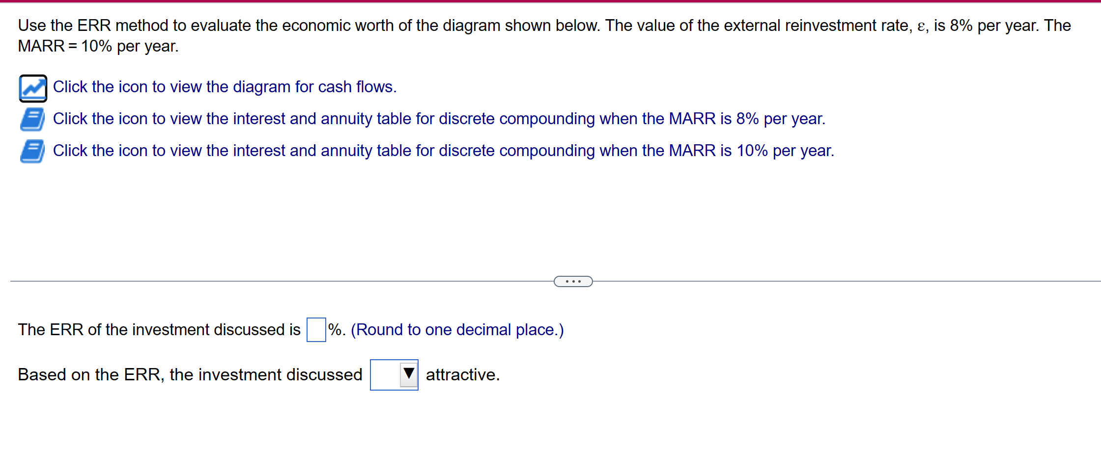 Solved Use the ERR method to evaluate the economic worth of | Chegg.com