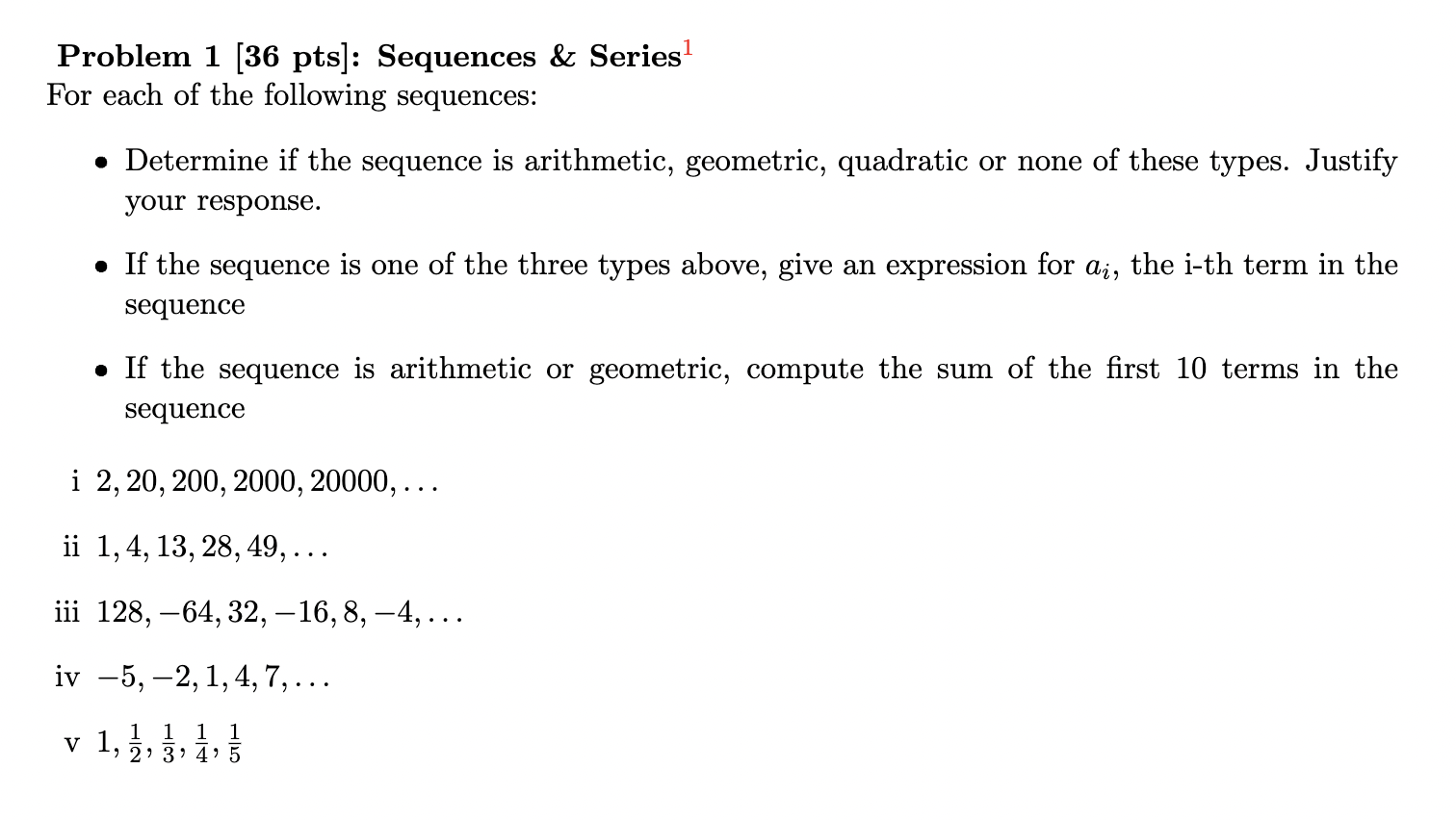 Solved please answer all parts of question 1 | Chegg.com