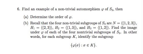 Solved Find an example of a non-trivial automorphism ϕ of | Chegg.com