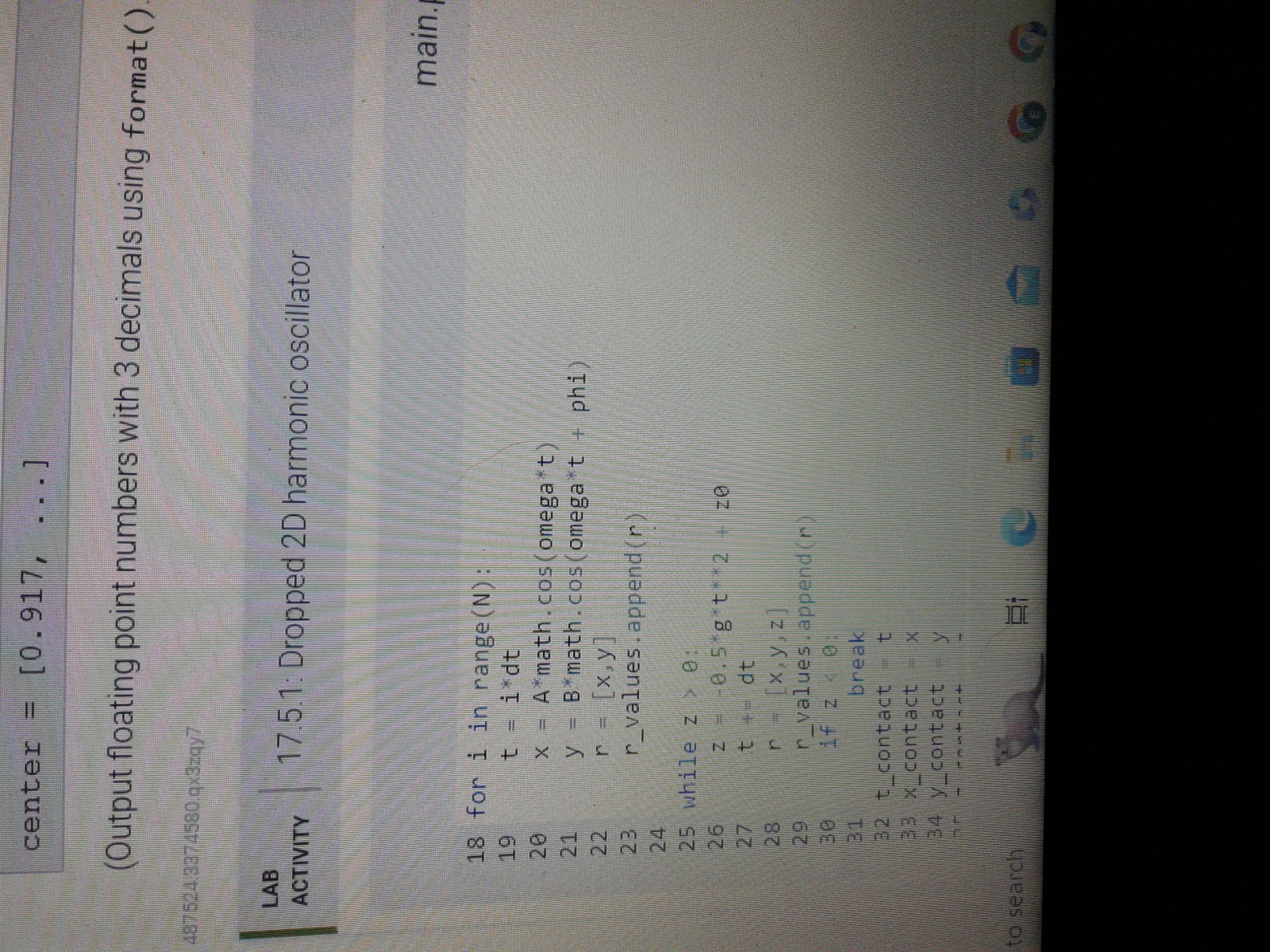 Solved center =[0.917,…] (Output floating point numbers with | Chegg.com