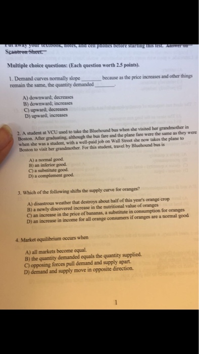 Solved Multiple choice questions: (Each question worth 2.5 | Chegg.com
