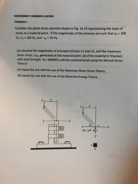 Solved ASSESSSMENT COMBINED LOADING PROBLEM 1 Consider the | Chegg.com