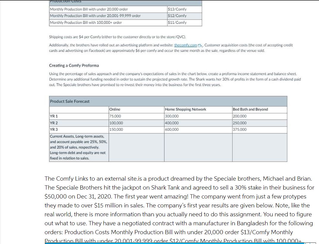 Project Instructions Excel File - Download this | Chegg.com