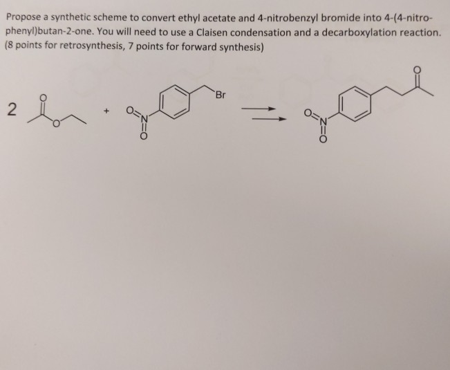 Solved Propose a synthetic scheme to convert ethyl acetate | Chegg.com