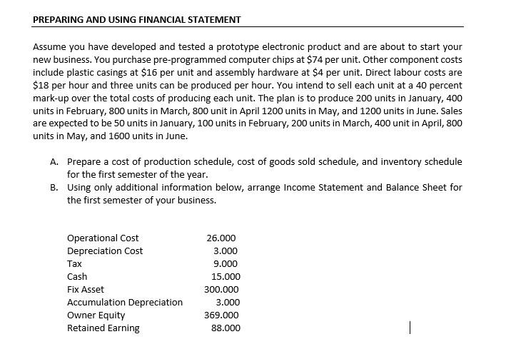 PREPARING AND USING FINANCIAL STATEMENT Assume you | Chegg.com