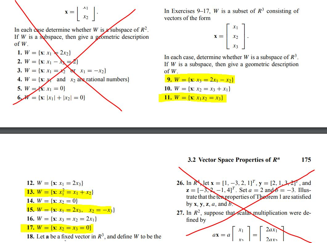 Solved In Exercises 9–17, W is a subset of R3 consisting of | Chegg.com