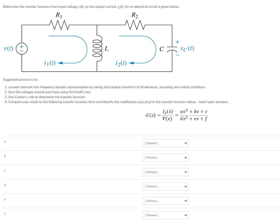 Solved Determine the transfer function from input voltage, | Chegg.com