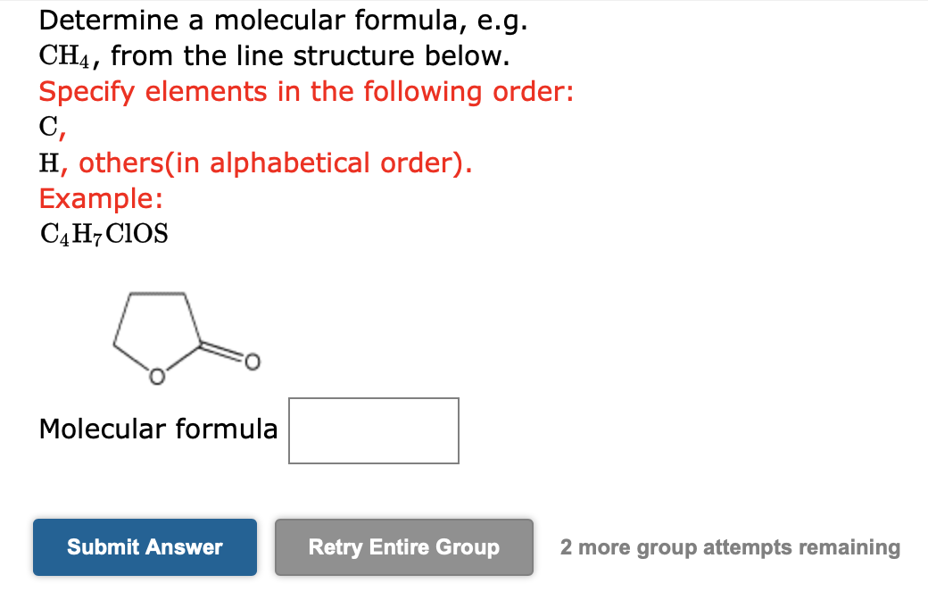 Solved 1 Determine a molecular formula, e.g. CH4, from the | Chegg.com