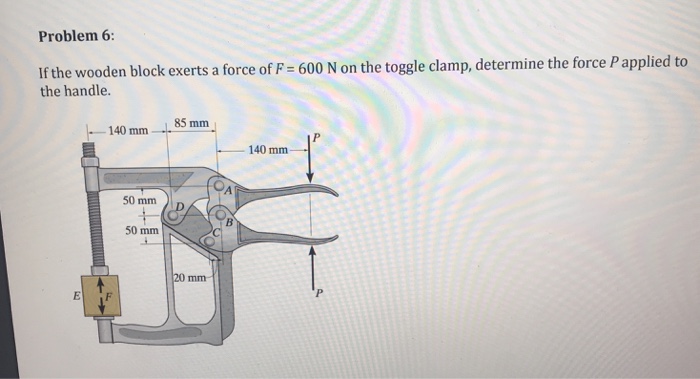 Solved Problem 6: If the wooden block exerts a force of F | Chegg.com