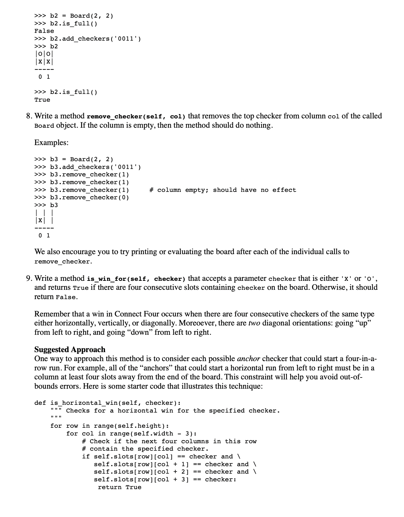 Solved Problem 1: A Connect Four Board class 50 points; | Chegg.com