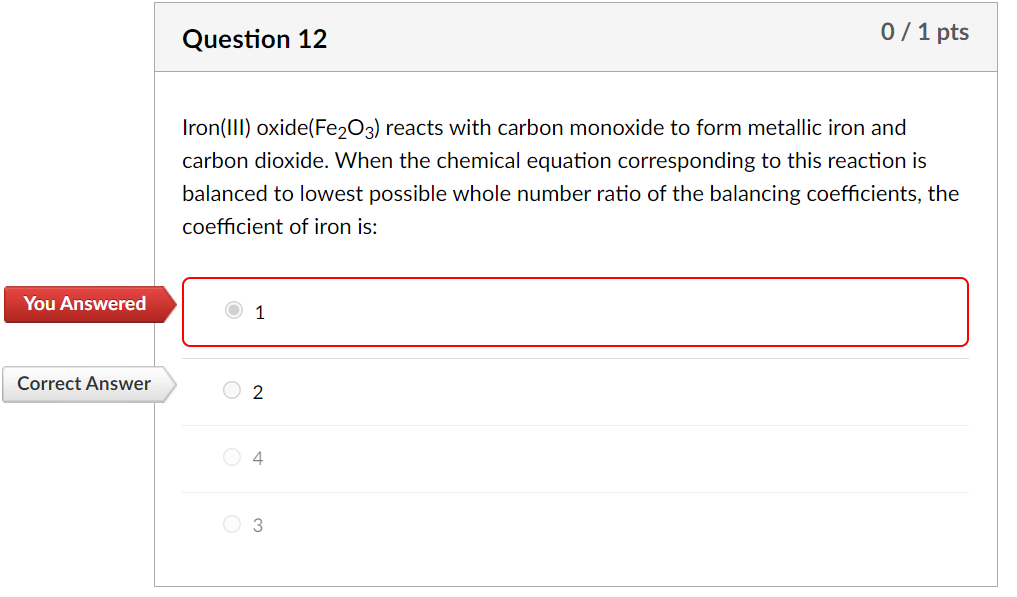 Solved Iron(III) oxide( Fe2O3) reacts with carbon monoxide | Chegg.com