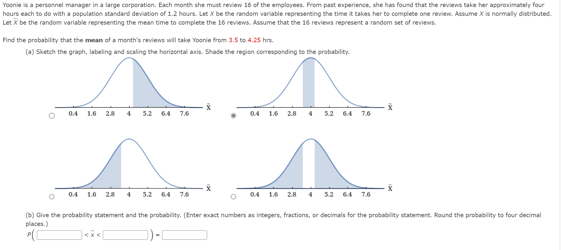 Solved Let Xˉ be the random variable representing the mean | Chegg.com