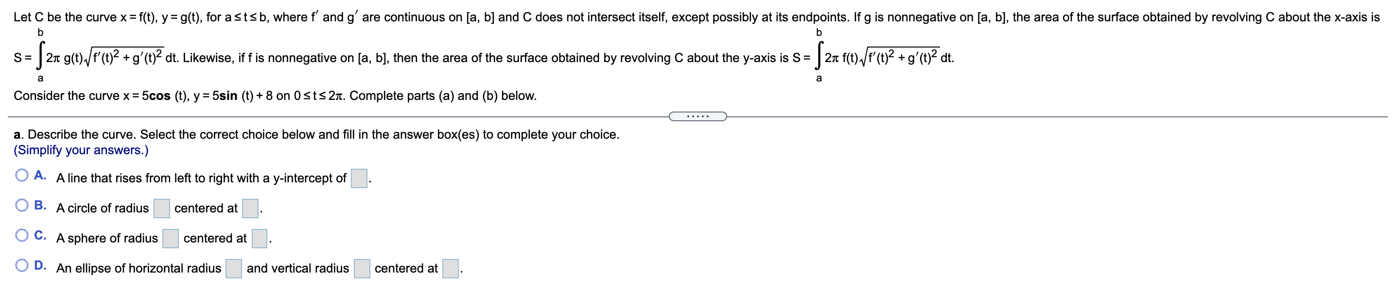 Solved Let C be the curve x = f(t), y=g(t), for a stsb, | Chegg.com