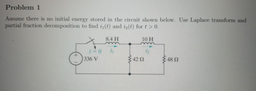 Solved Problem 1 Assume there is no initial energy stored in | Chegg.com