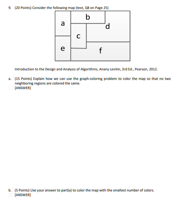 9. (20 Points) Consider the following map (text, Q8 | Chegg.com