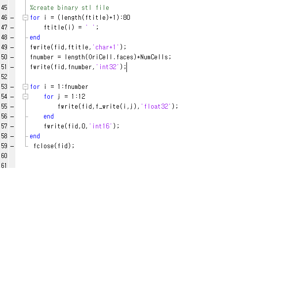Solved the line 55 fwrite(fid,f_write(i,j),'float32'); is | Chegg.com