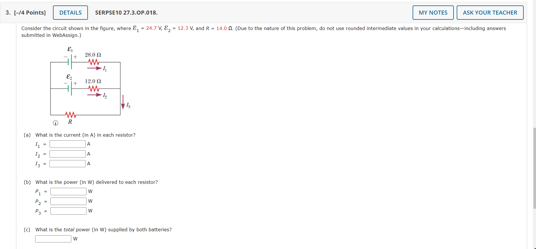 Solved submitted in WebAssign.) (a) What is the current (in | Chegg.com