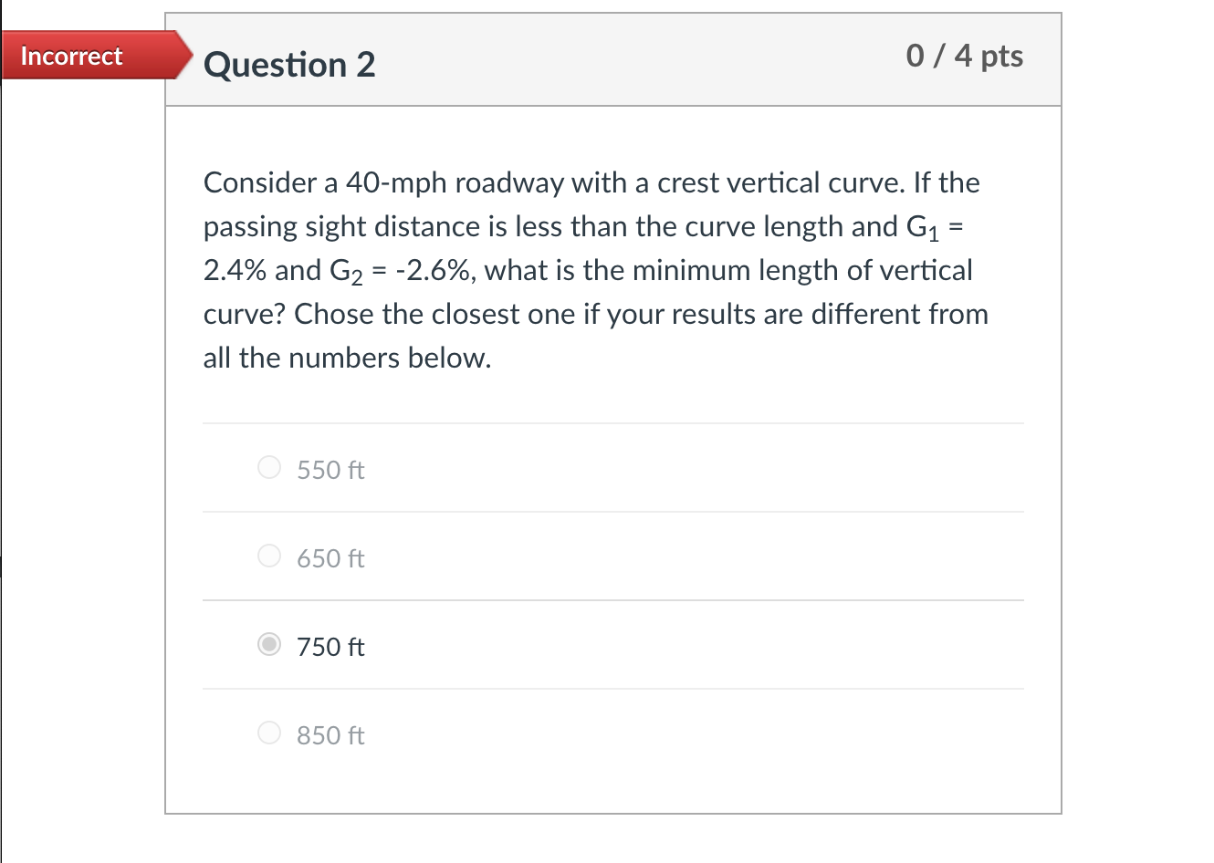Solved Consider a 40−mph roadway with a crest vertical | Chegg.com
