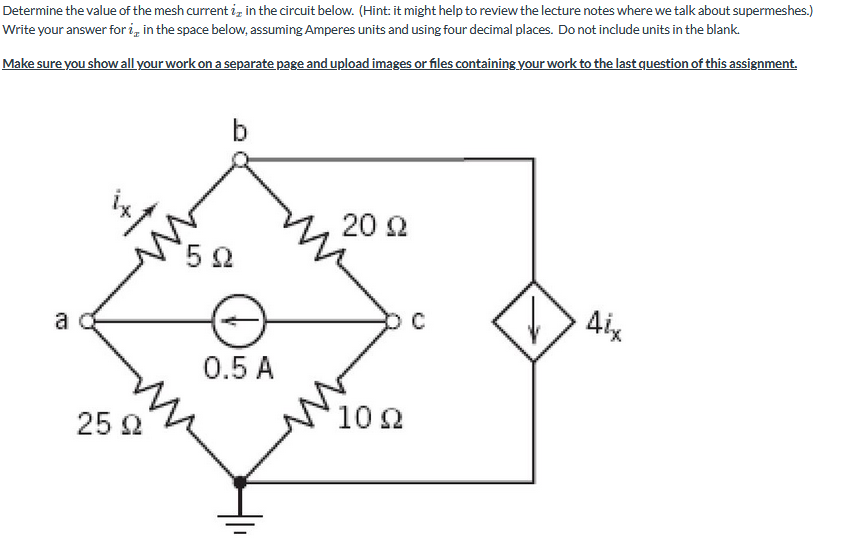 Solved Determine the value of the mesh current \( i_{x} \) | Chegg.com