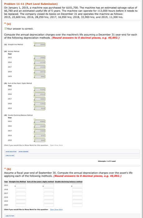 Solved Problem 11-11 (Part Level Submission) On January 1, | Chegg.com