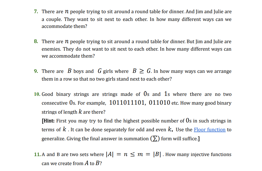 Solved (***Solve for Combinatorics. PLEASE DON'T MAKE | Chegg.com