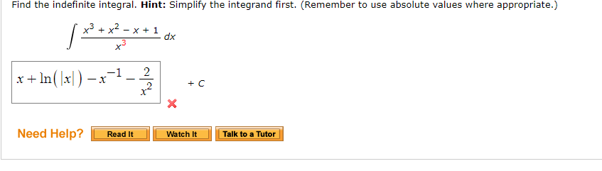 Solved Find the indefinite integral. Hint: Simplify the | Chegg.com
