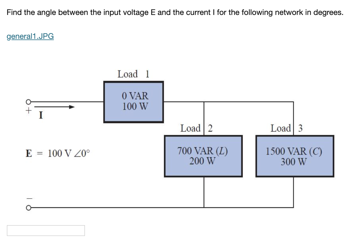 Solved Find the angle between the input voltage E and the | Chegg.com