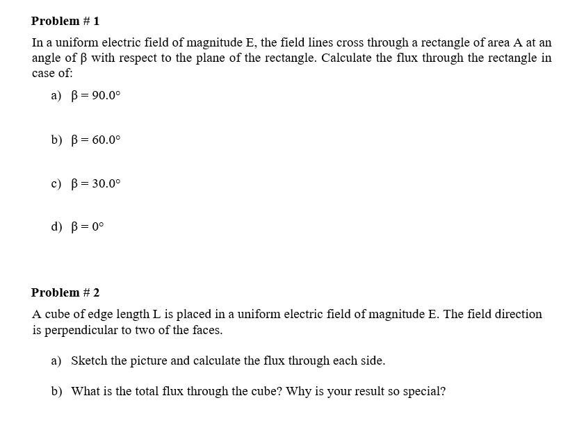 Solved In a uniform electric field of magnitude E, the field | Chegg.com
