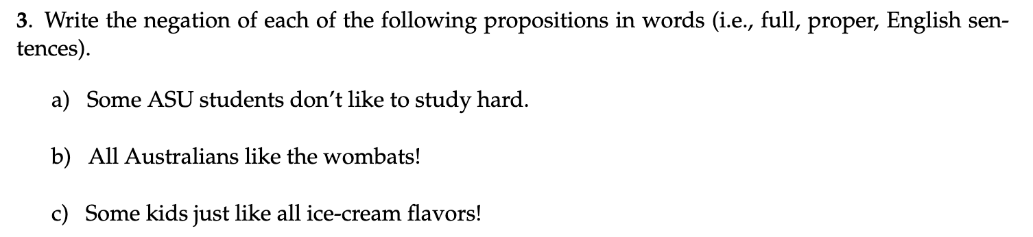 Solved 3. Write the negation of each of the following | Chegg.com