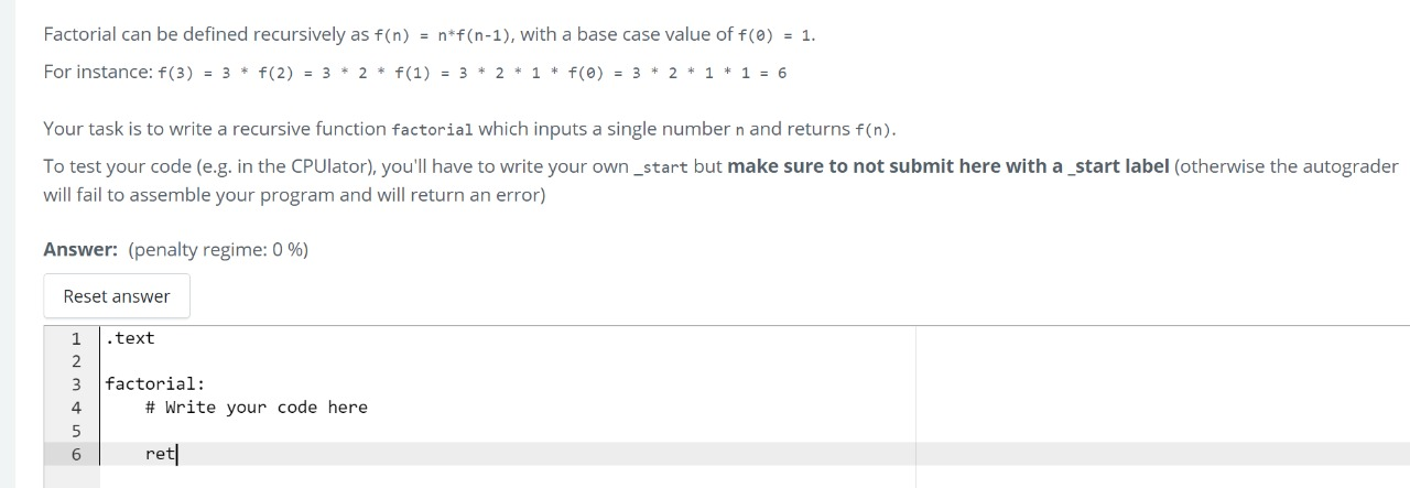 Factorial can be defined recursively as f(n) = | Chegg.com