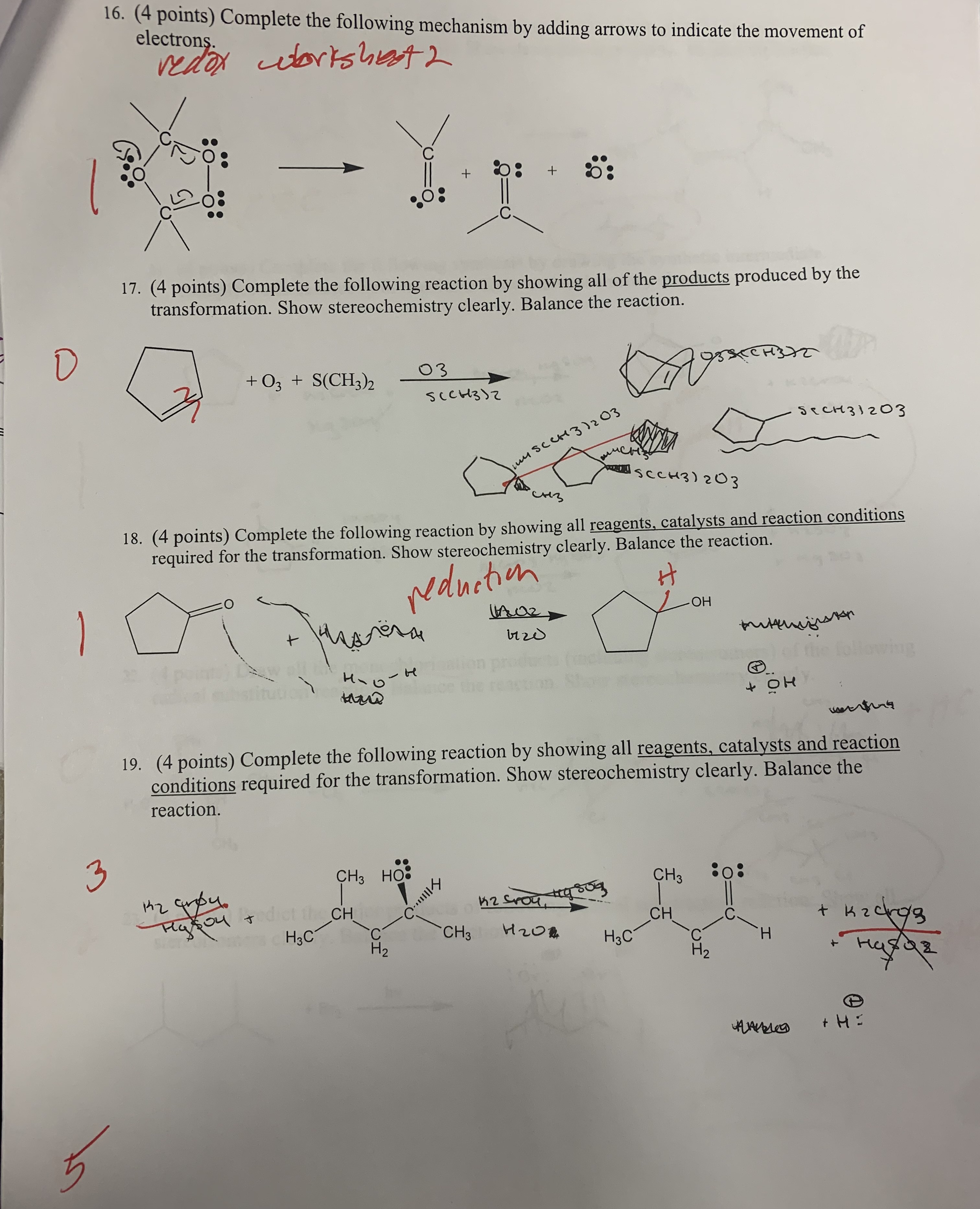 Solved 16. (4 points) Complete the following mechanism by | Chegg.com