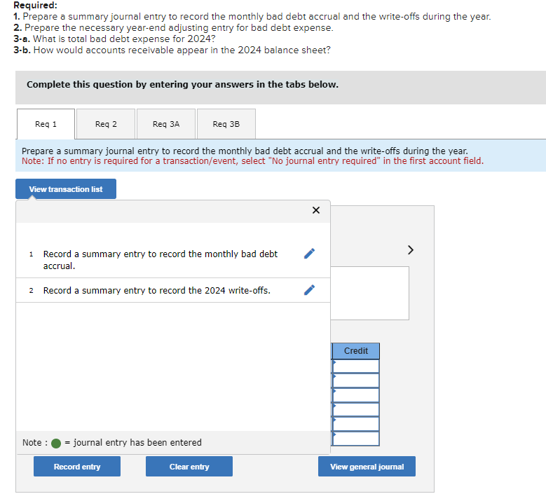 Solved Required: 1. Prepare a summary journal entry to | Chegg.com