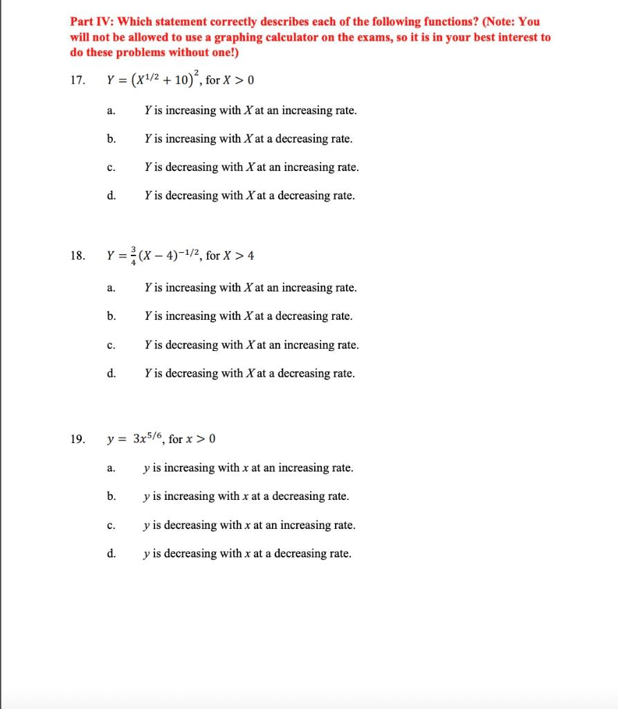 Solved Part IV: Which statement correctly describes each of | Chegg.com