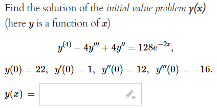 Solved Find the solution of the initial value problem γ(x) | Chegg.com