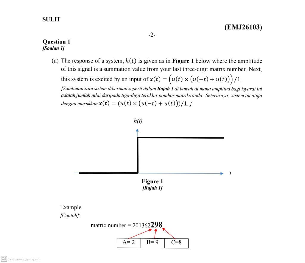Solved SULIT (EMJ26103) -2- Question 1 Soalan 1] = X + (a) | Chegg.com