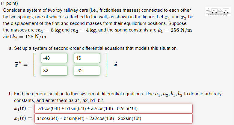 Consider a system of two toy railway cars (i.e., | Chegg.com