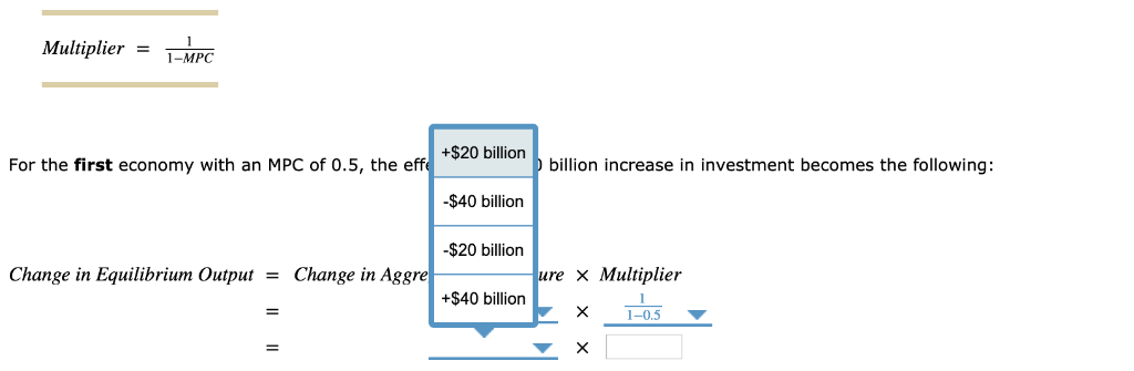 Solved In the first economy (with MPC-0.5), the $20 billion | Chegg.com