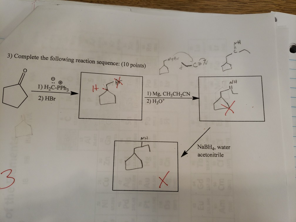 Solved 3) Complete the following reaction sequence: (10 | Chegg.com