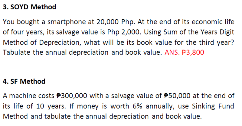 Solved 3. SOYD Method You bought a smartphone at 20,000 Php. | Chegg.com